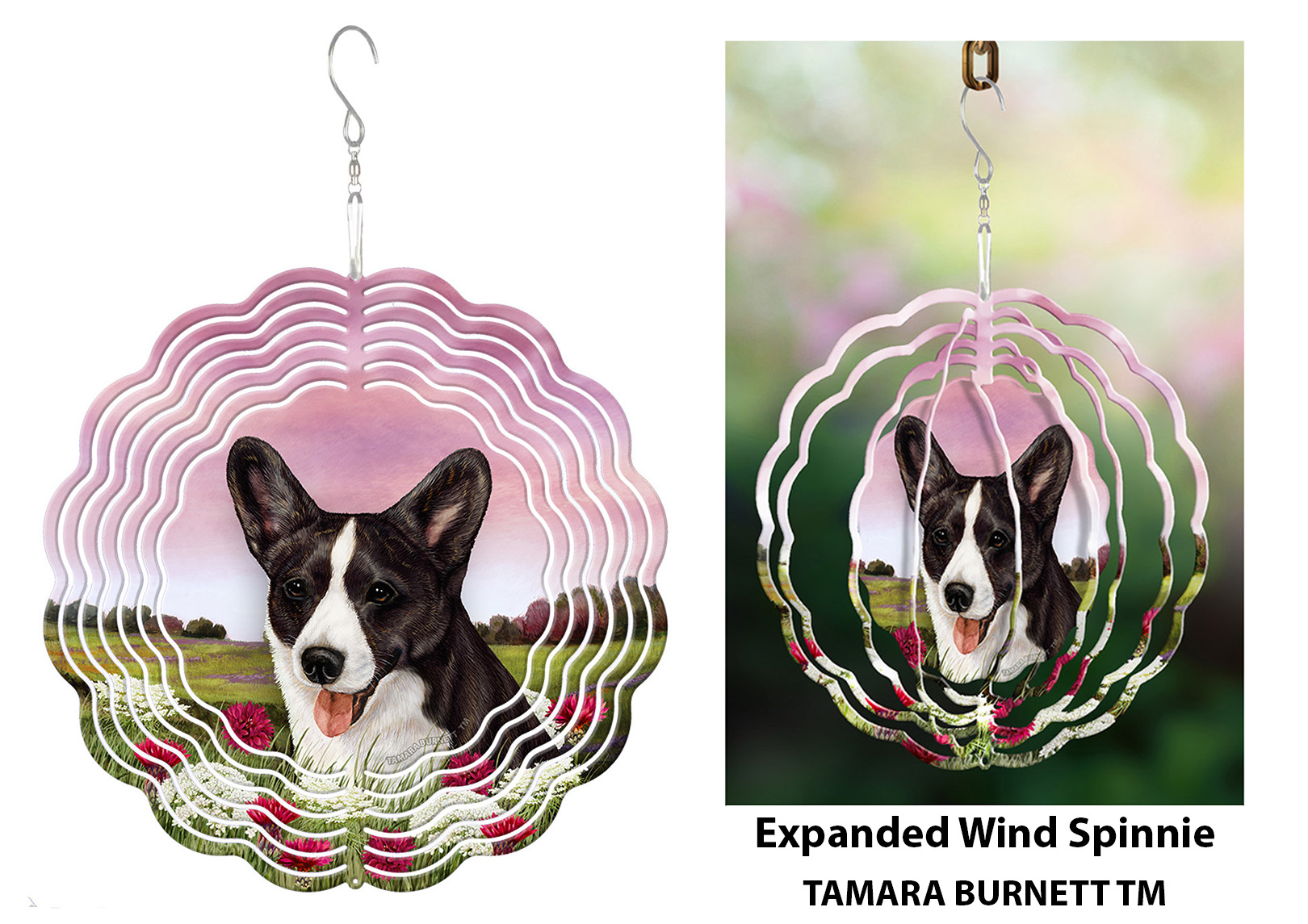 Corgi Cardigan Black Brindle - Wind Spinner | Pet Gifts USA