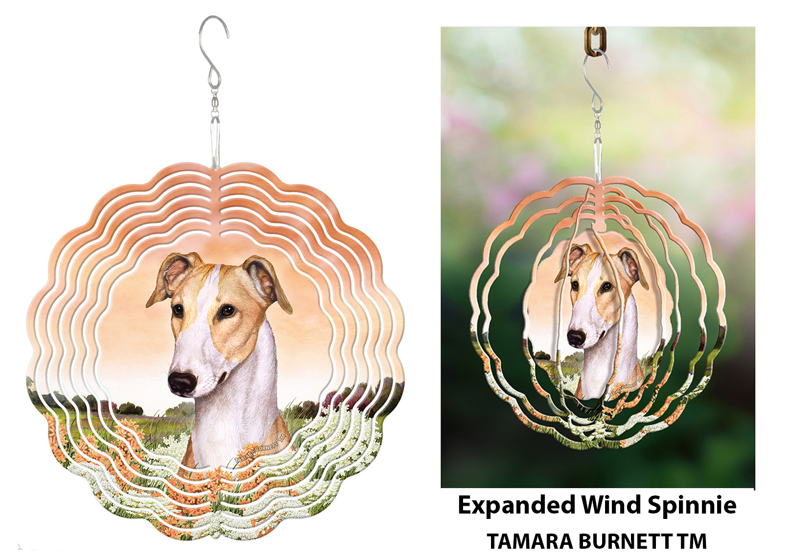 Greyhound Cream and White - Wind Spinner | Pet Gifts USA
