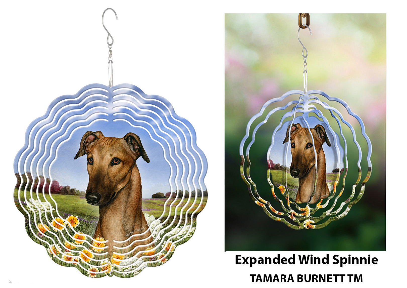 Greyhound Fawn with Mask - Wind Spinner | Pet Gifts USA