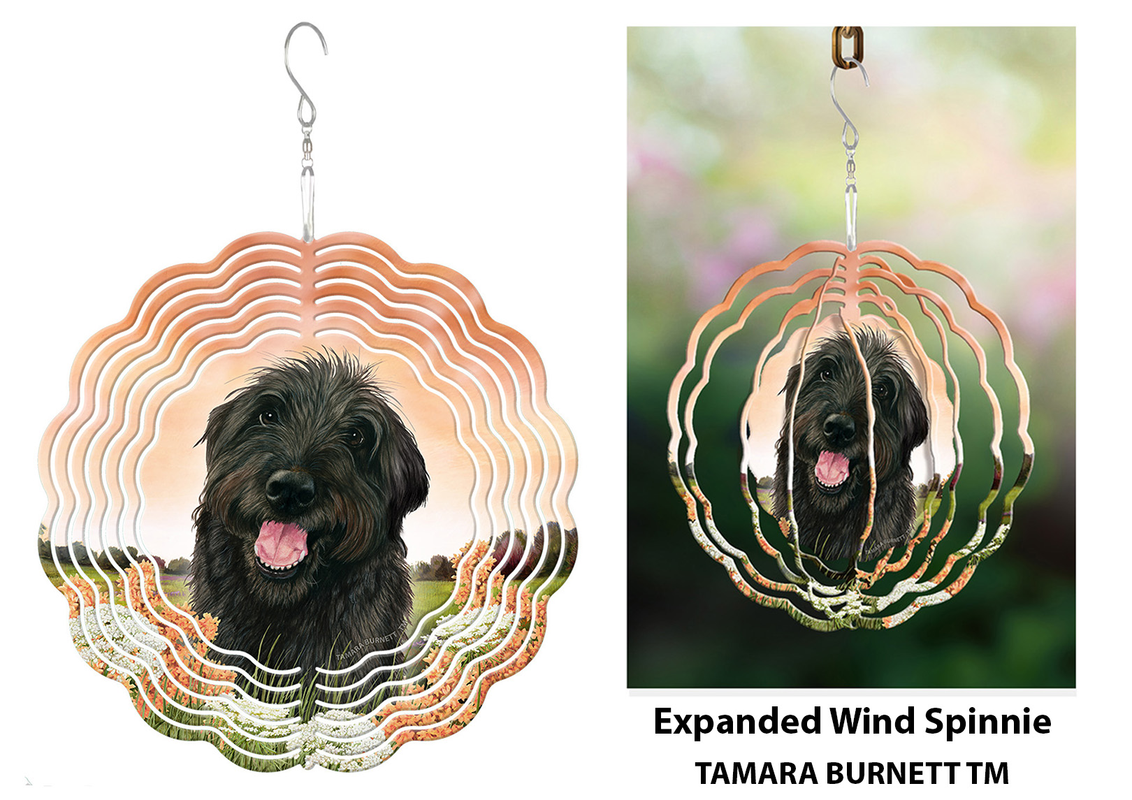 Labradoodle Black Shaggy Cut - Wind Spinner | Pet Gifts USA