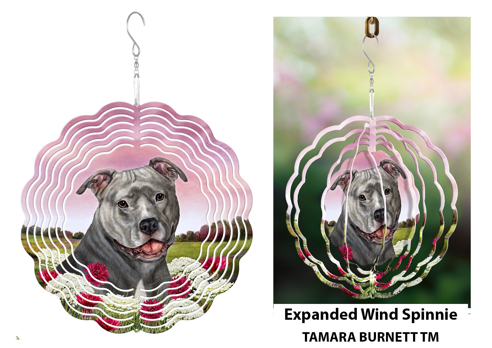 Pit Bull Blue Uncropped - Wind Spinner | Pet Gifts USA