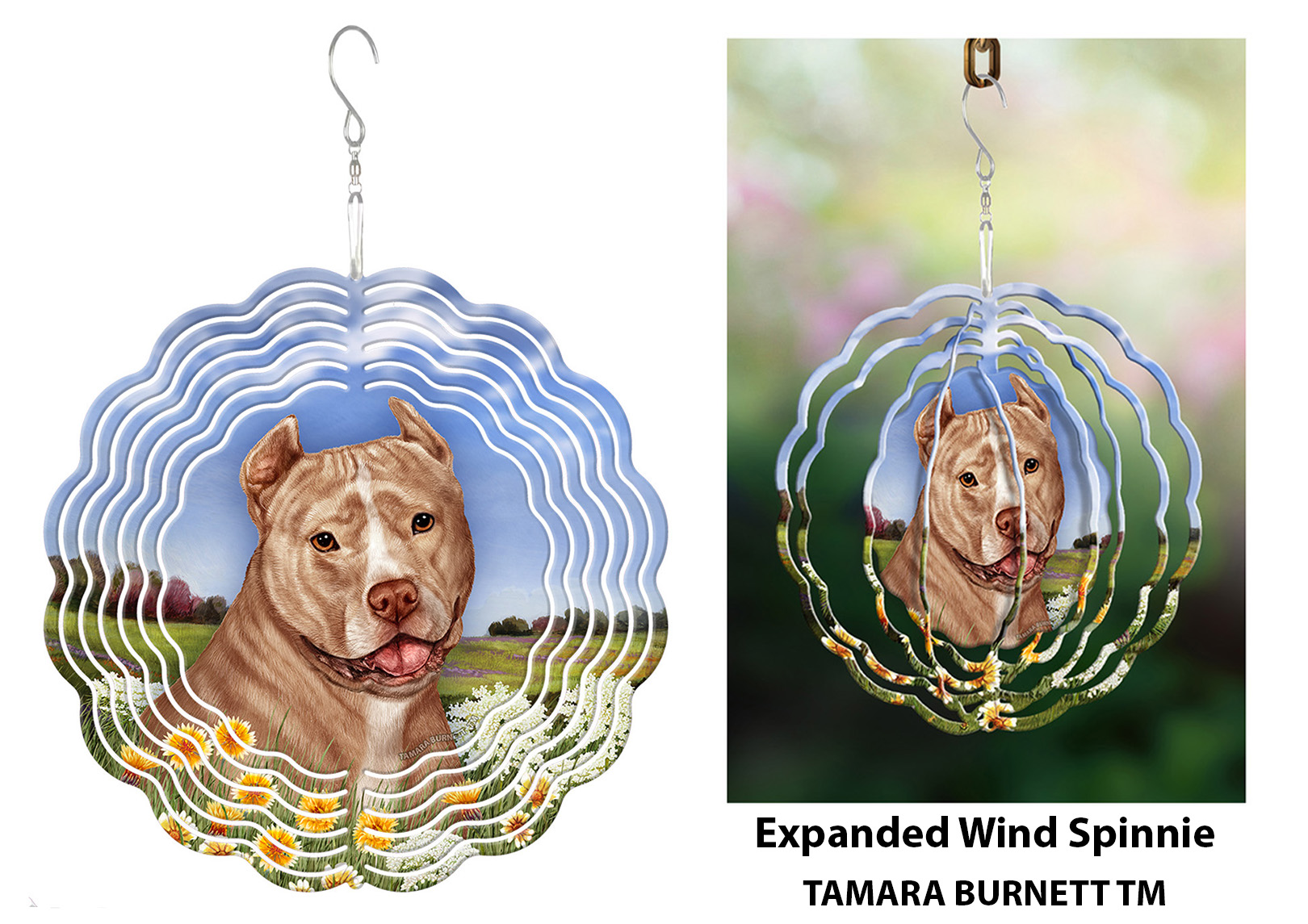 Pit Bull Cream and White Cropped - Wind Spinner | Pet Gifts USA
