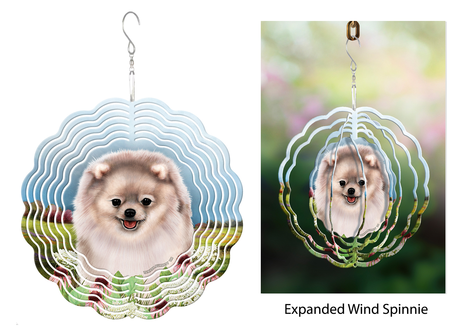 Pomeranian (Cream Sable Aka Silver) - Wind Spinner | Pet Gifts USA