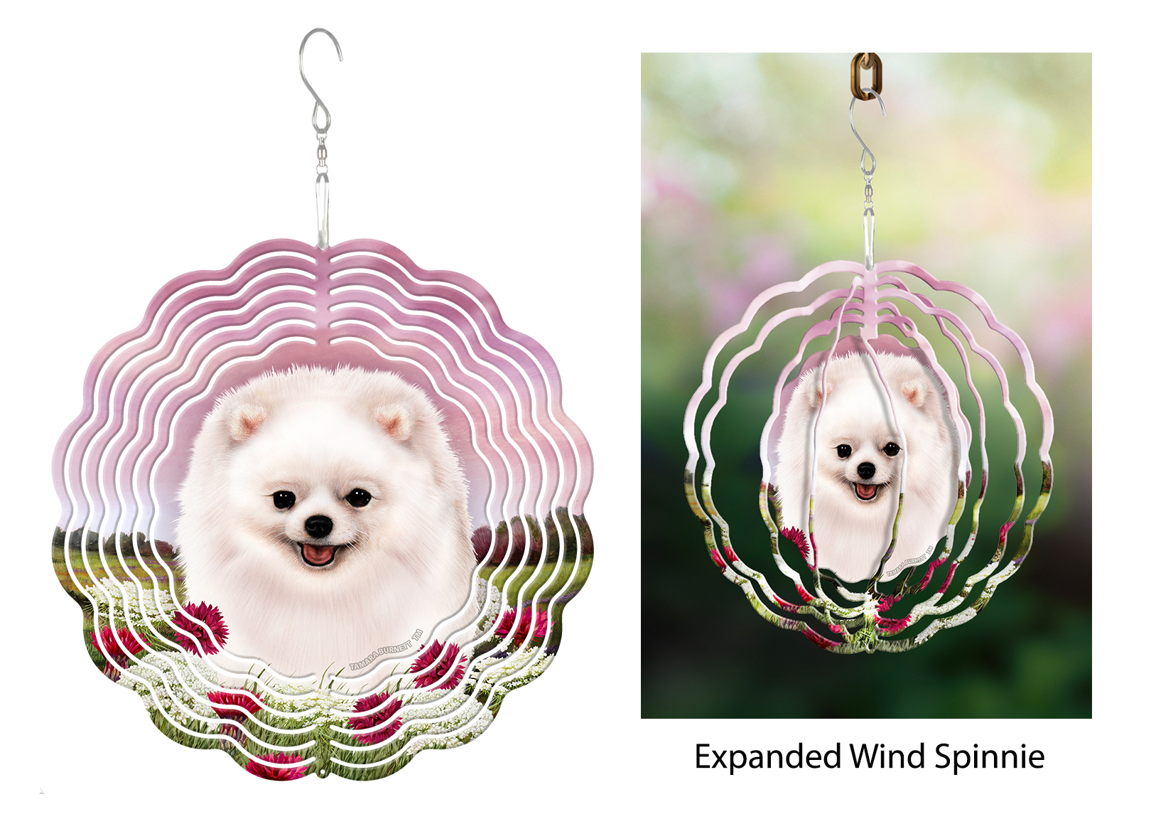 Pomeranian (White) - Wind Spinner | Pet Gifts USA