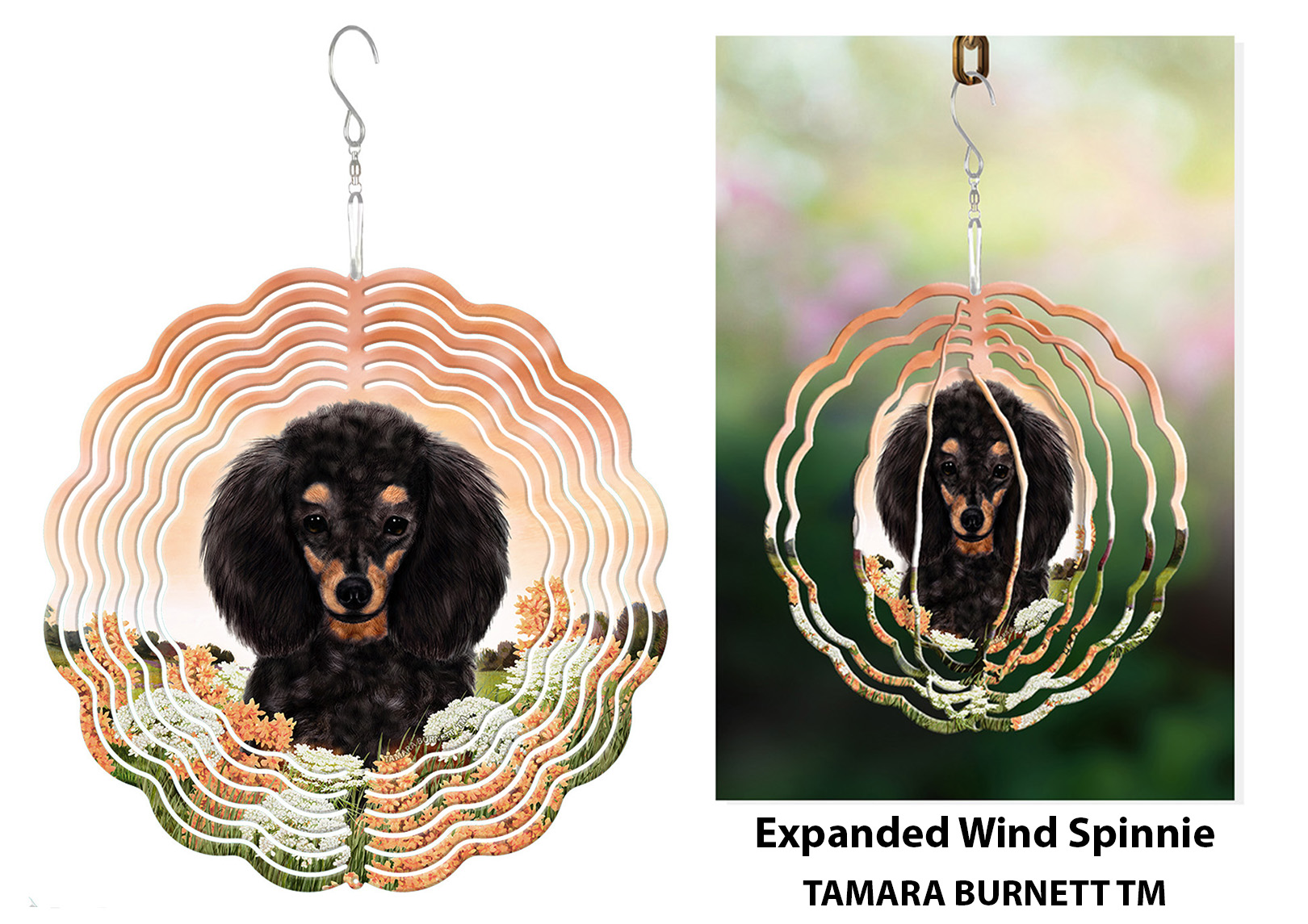 Poodle Black and Tan - Wind Spinner | Pet Gifts USA