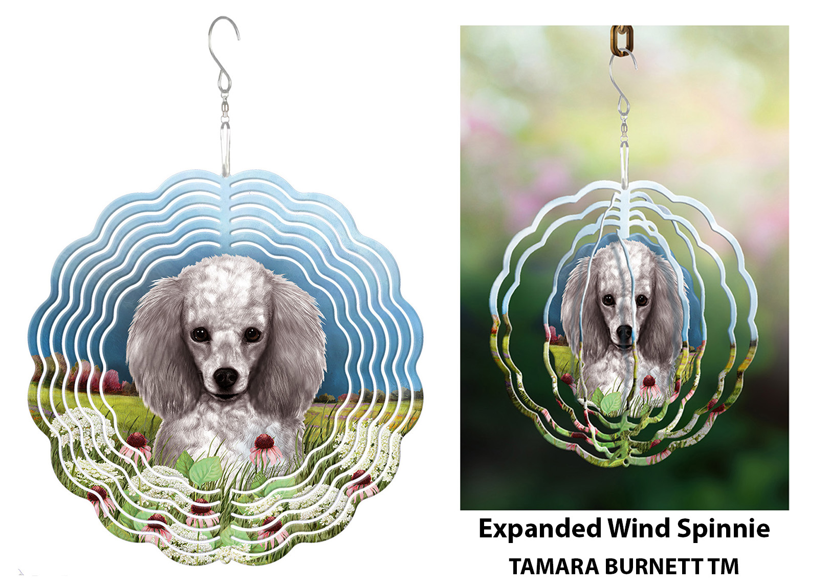 Poodle Silver - Wind Spinner | Pet Gifts USA
