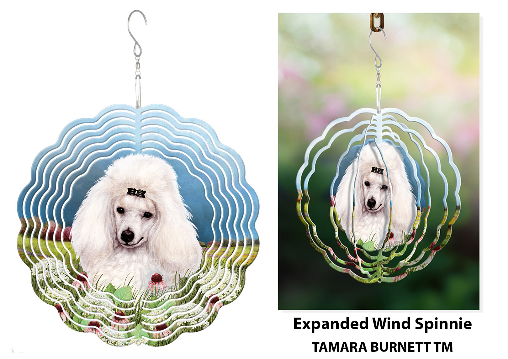 Poodle White Mini - Wind Spinner | Pet Gifts USA