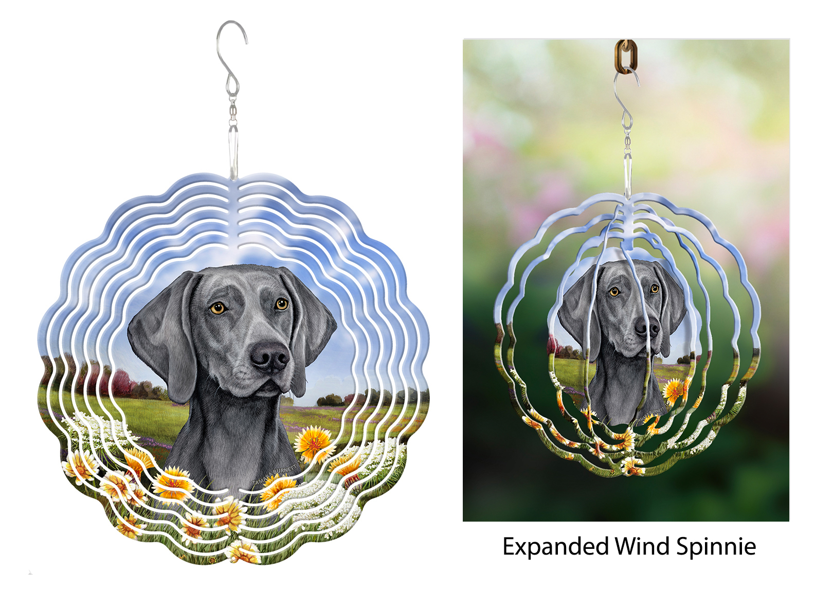 Weimaraner (Light Blue) - Wind Spinner | Pet Gifts USA
